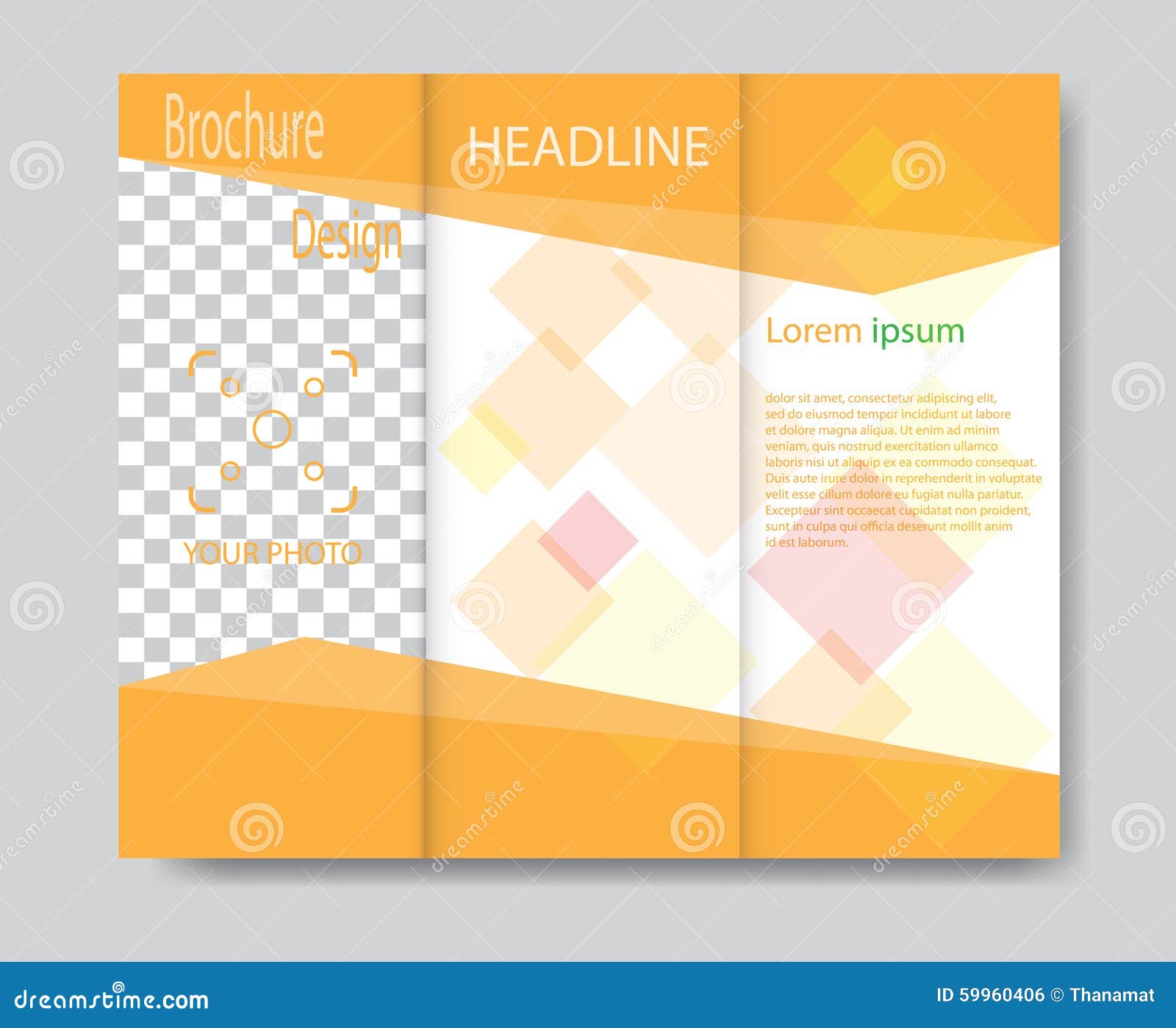 Vector Brochure Template Design with Orange Elements. Stock Vector ...