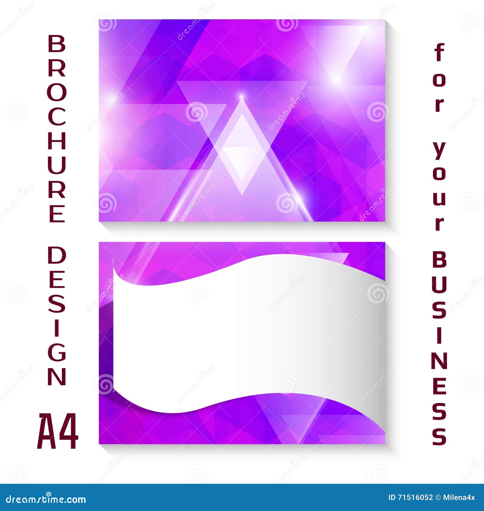 Vector Brochure Template Design with Triangles Elements. A4 Poster ...