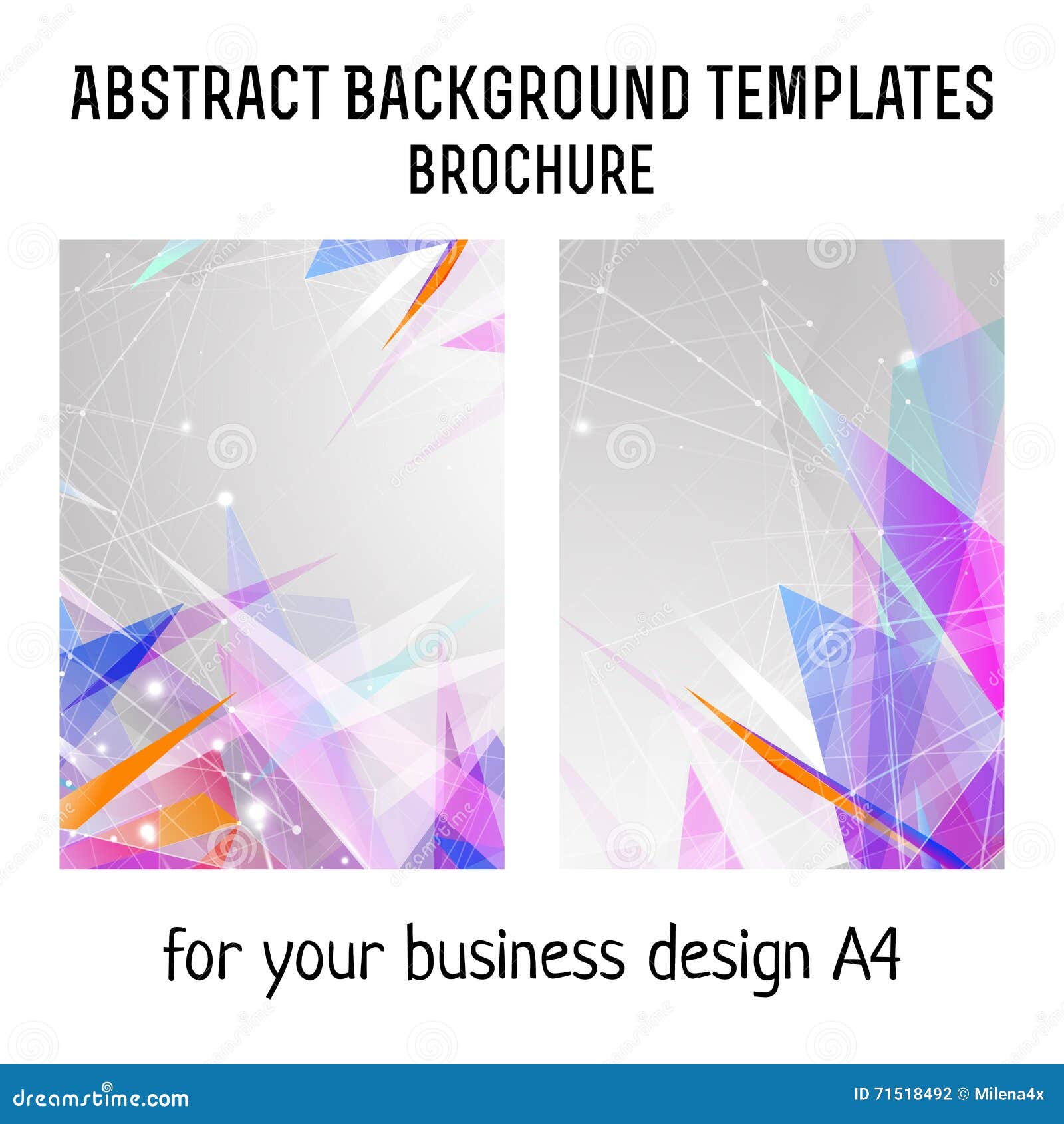Vector Brochure Template Design with Triangles Elements. A4 Poster ...
