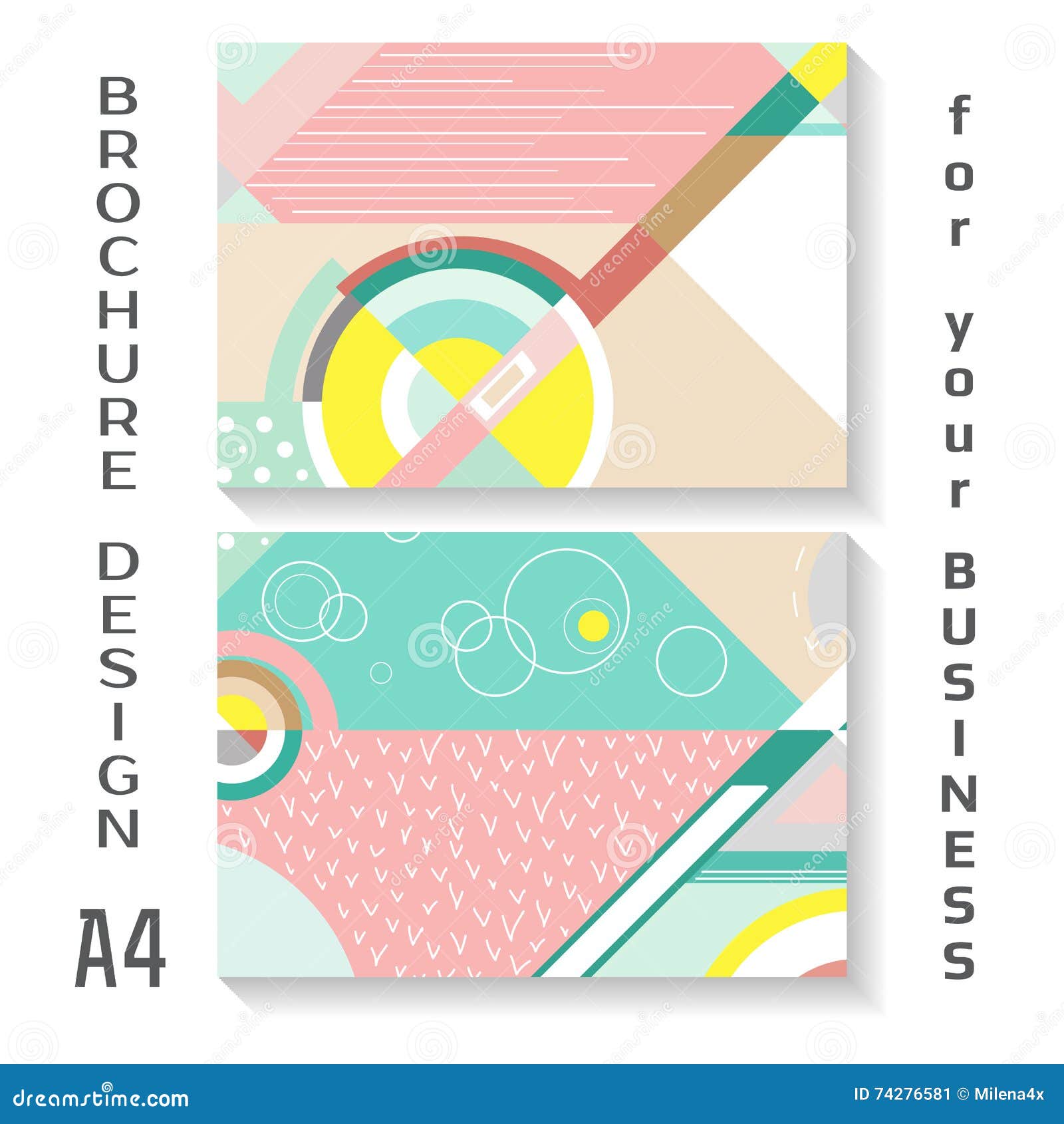 Vector Brochure Template Design with Triangles Elements. A4 Poster ...