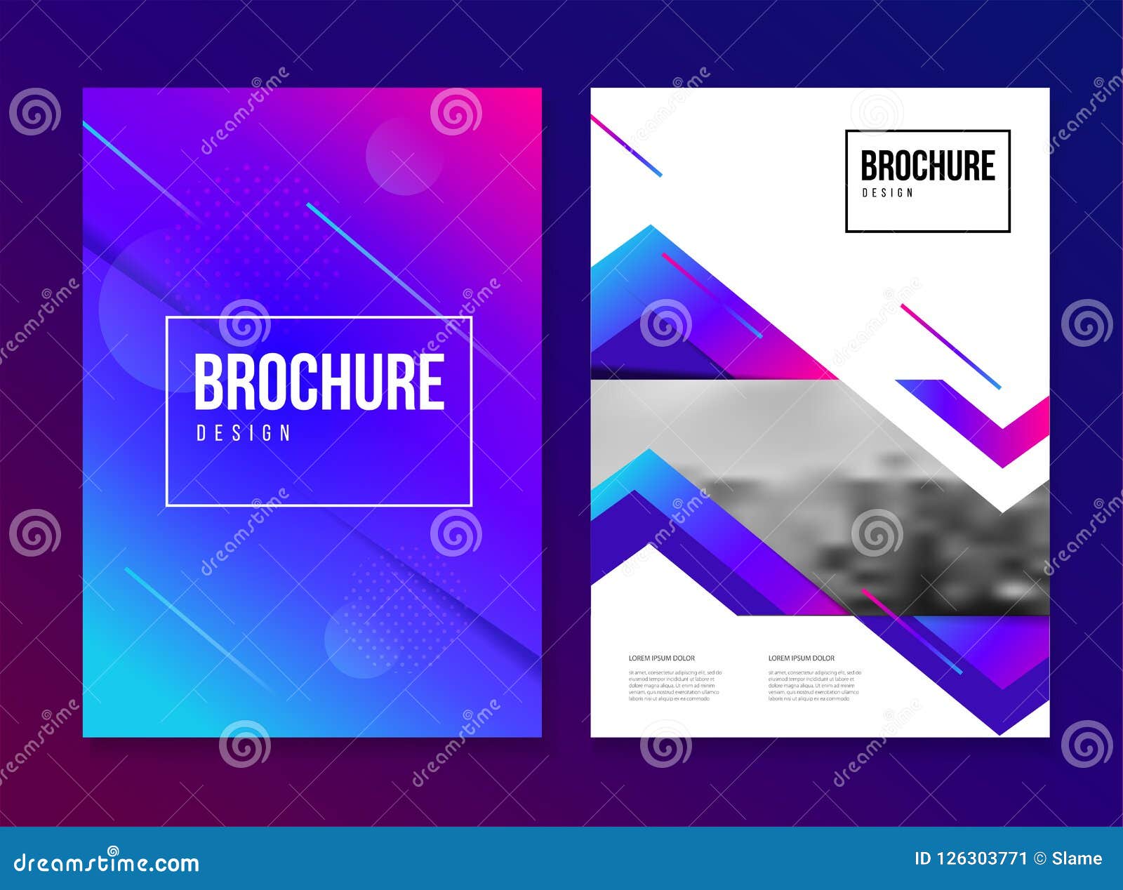 Vector Brochure Template with Trend Gradien Stock Vector - Illustration ...