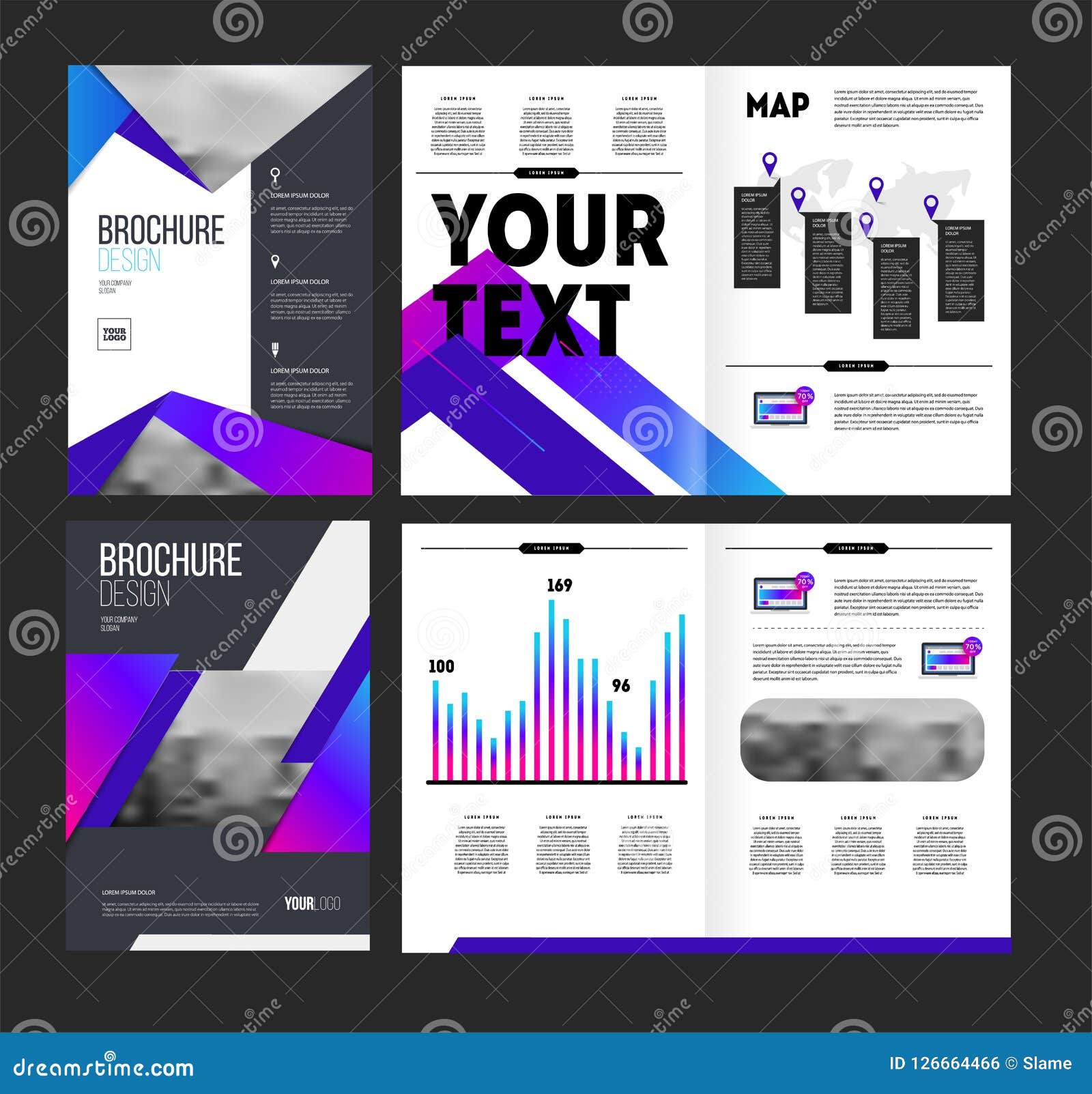 Vector brochure template stock vector. Illustration of flyer - 126664466