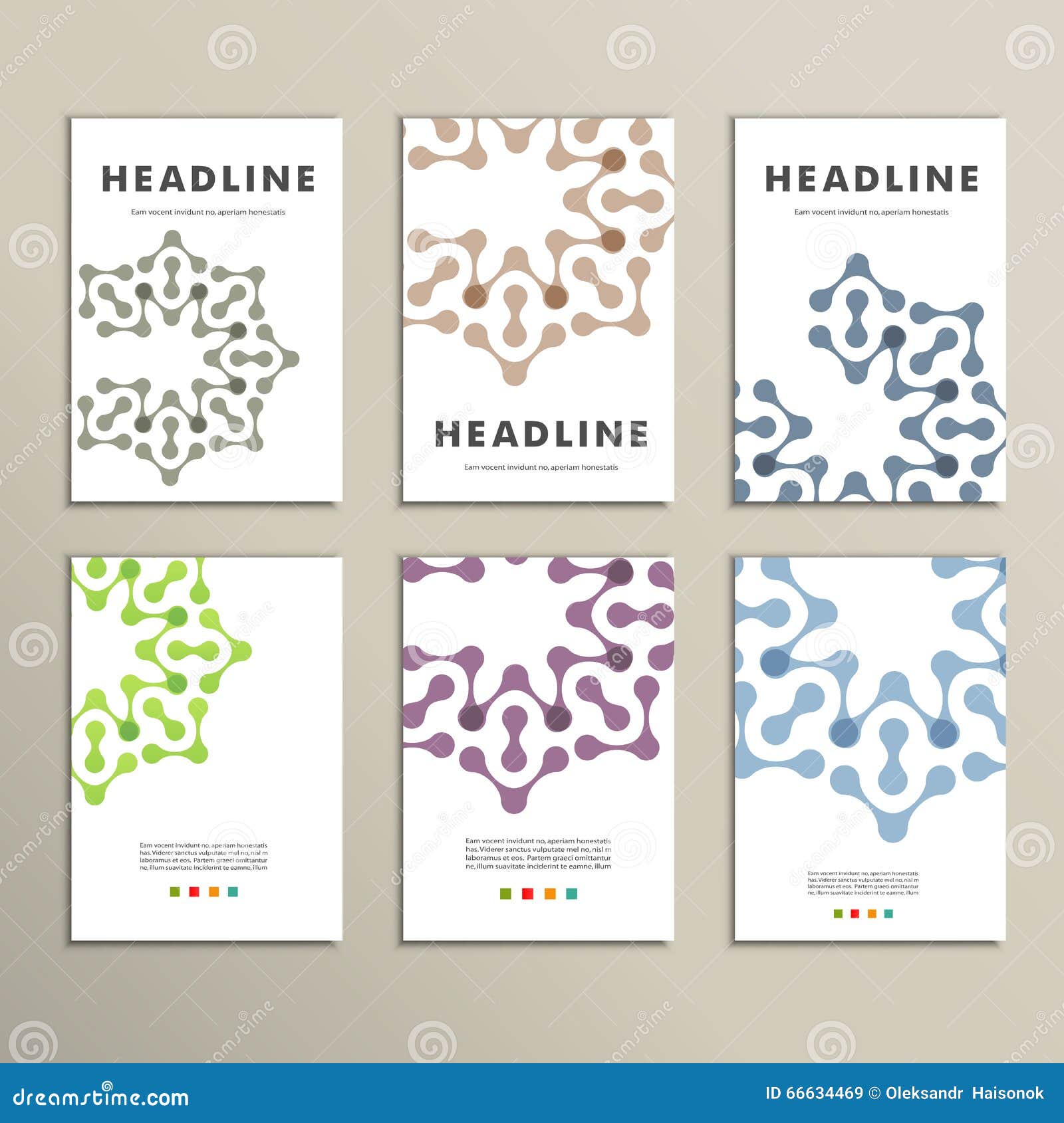 Vector Brochures with Abstract Figures. Design Pattern Stock Vector ...
