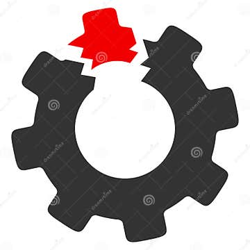Broken Cog Vector Icon stock vector. Illustration of equipment - 128021814