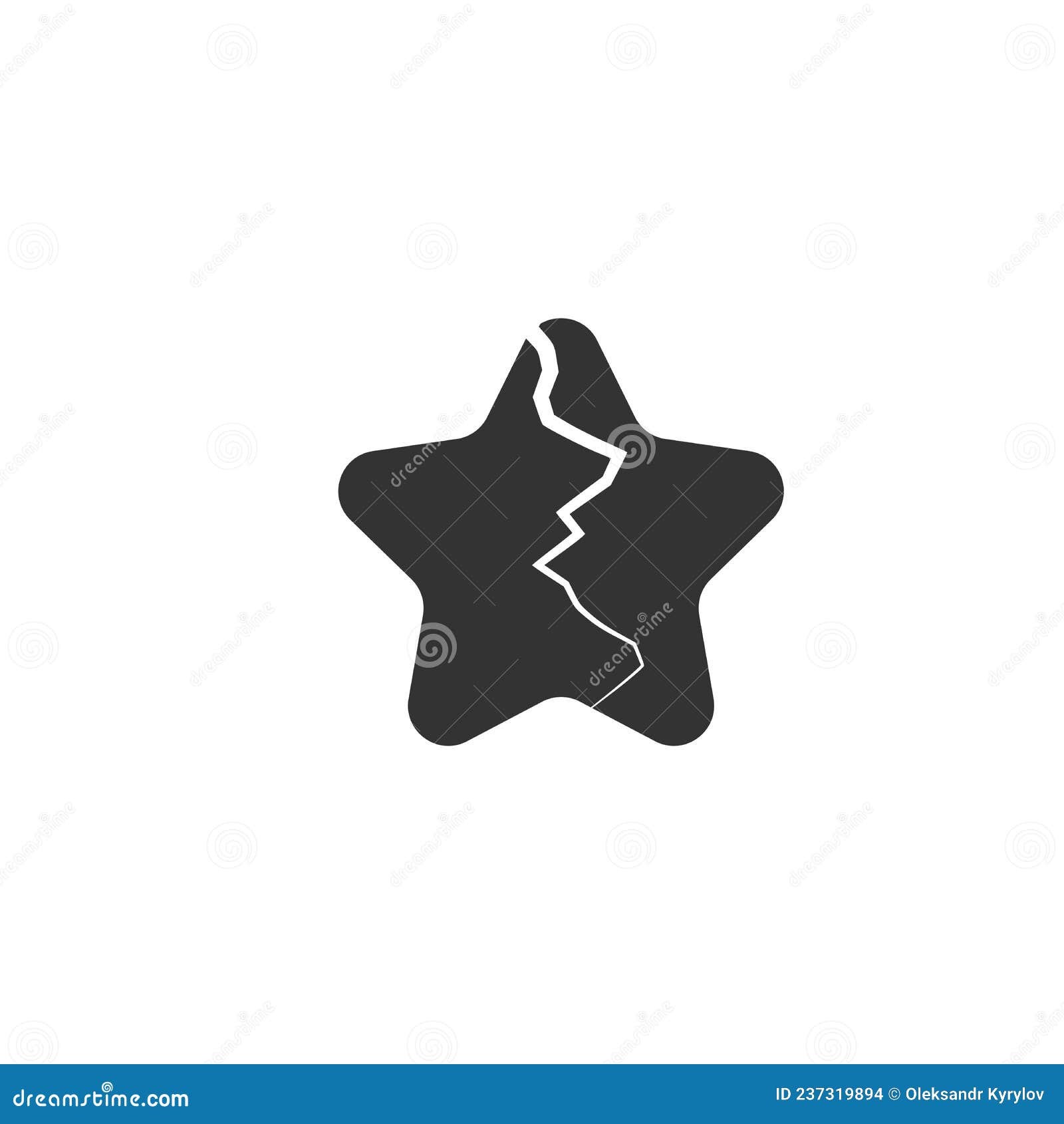 Vector Broken Cracked Star. Stock Vector Illustration Isolated on White ...