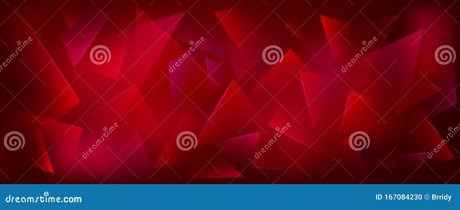 Vector Broken Glass Red Background. Ruby Decorative Horizontal Banner ...