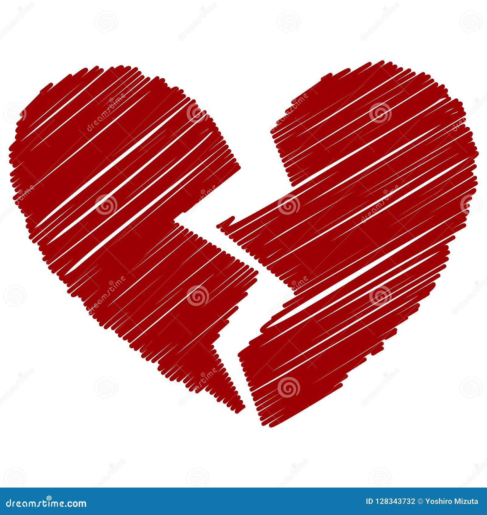 Vector broken heart icon stock vector. Illustration of abstract - 128343732