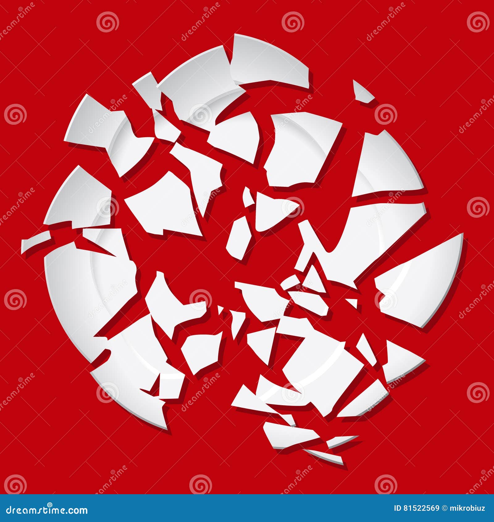 Vector broken plate stock vector. Illustration of plate - 81522569
