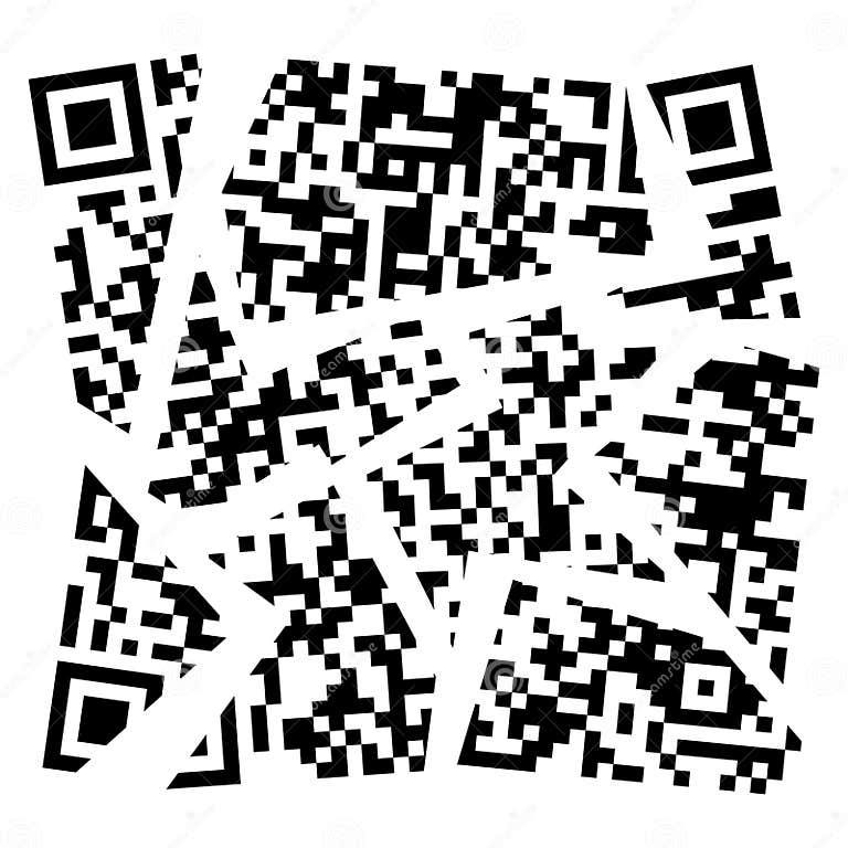 Vector broken qr code stock vector. Illustration of qrcode - 77151040
