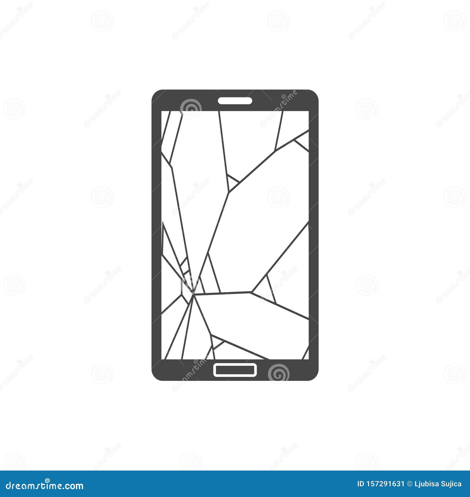 Vector Broken Smart Phone - Illustration Stock Vector - Illustration of ...