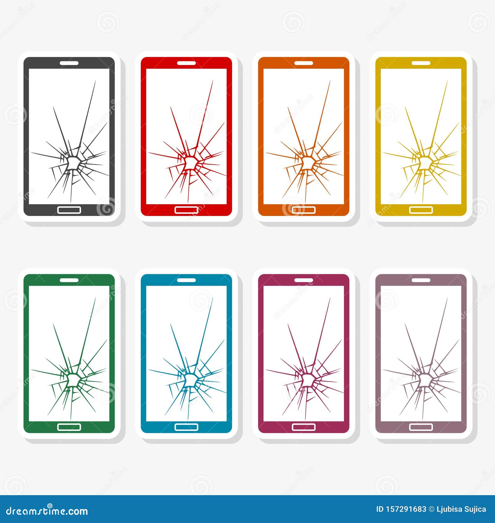 Vector Broken Smart Phone - Illustration Stock Vector - Illustration of ...