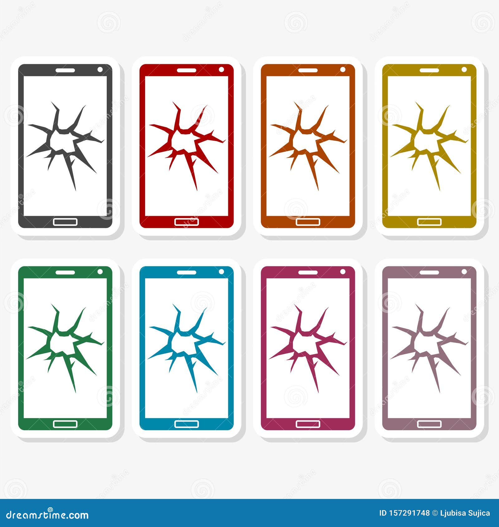 Vector Broken Smart Phone - Illustration Stock Vector - Illustration of ...