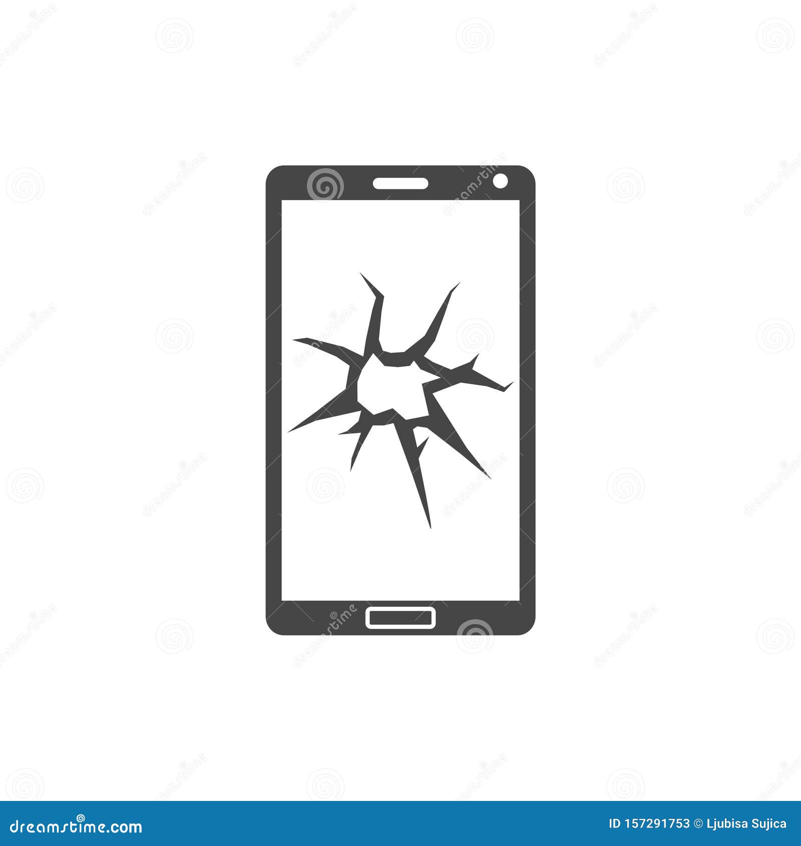 Vector Broken Smart Phone - Illustration Stock Vector - Illustration of ...