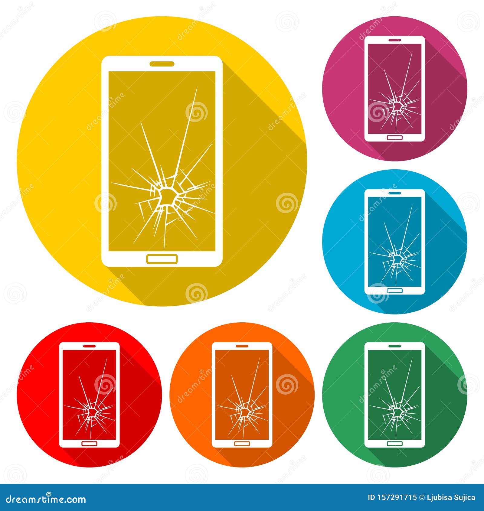 Vector Broken Smart Phone - Illustration Stock Vector - Illustration of ...