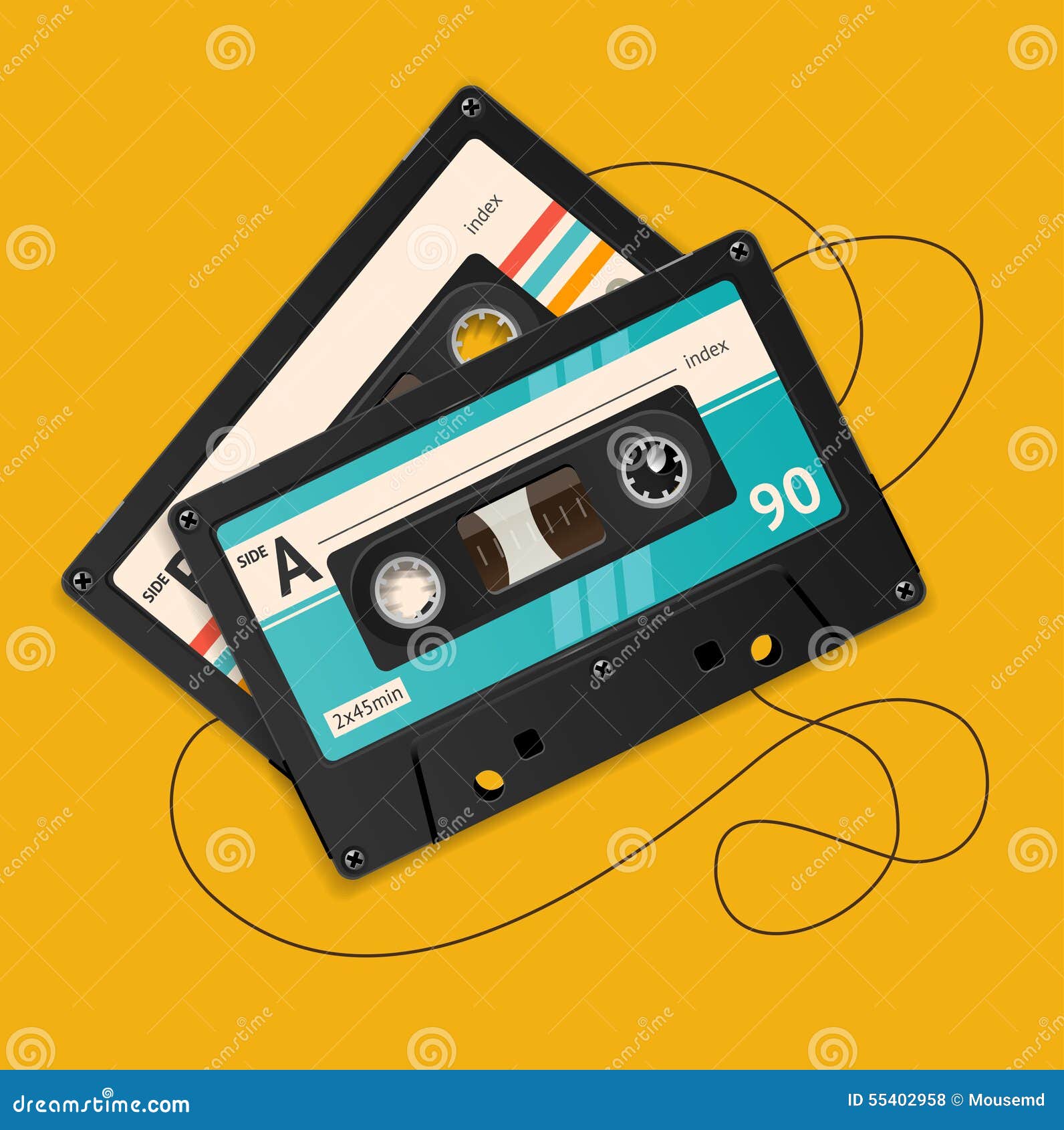 Broken Audio Cassette Tape Stock Illustrations – 32 Broken Audio ...