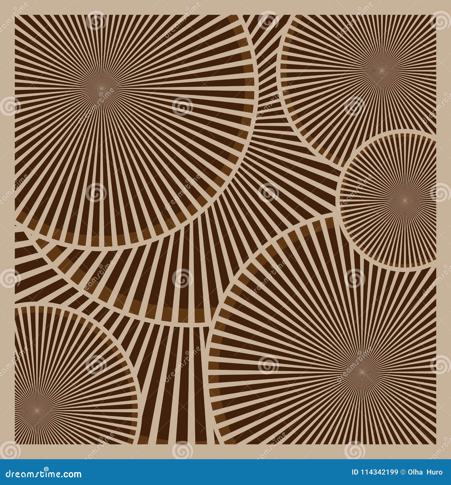 Vector Brown Abstract Background. Abstract Beige Circles, Wheels Stock ...