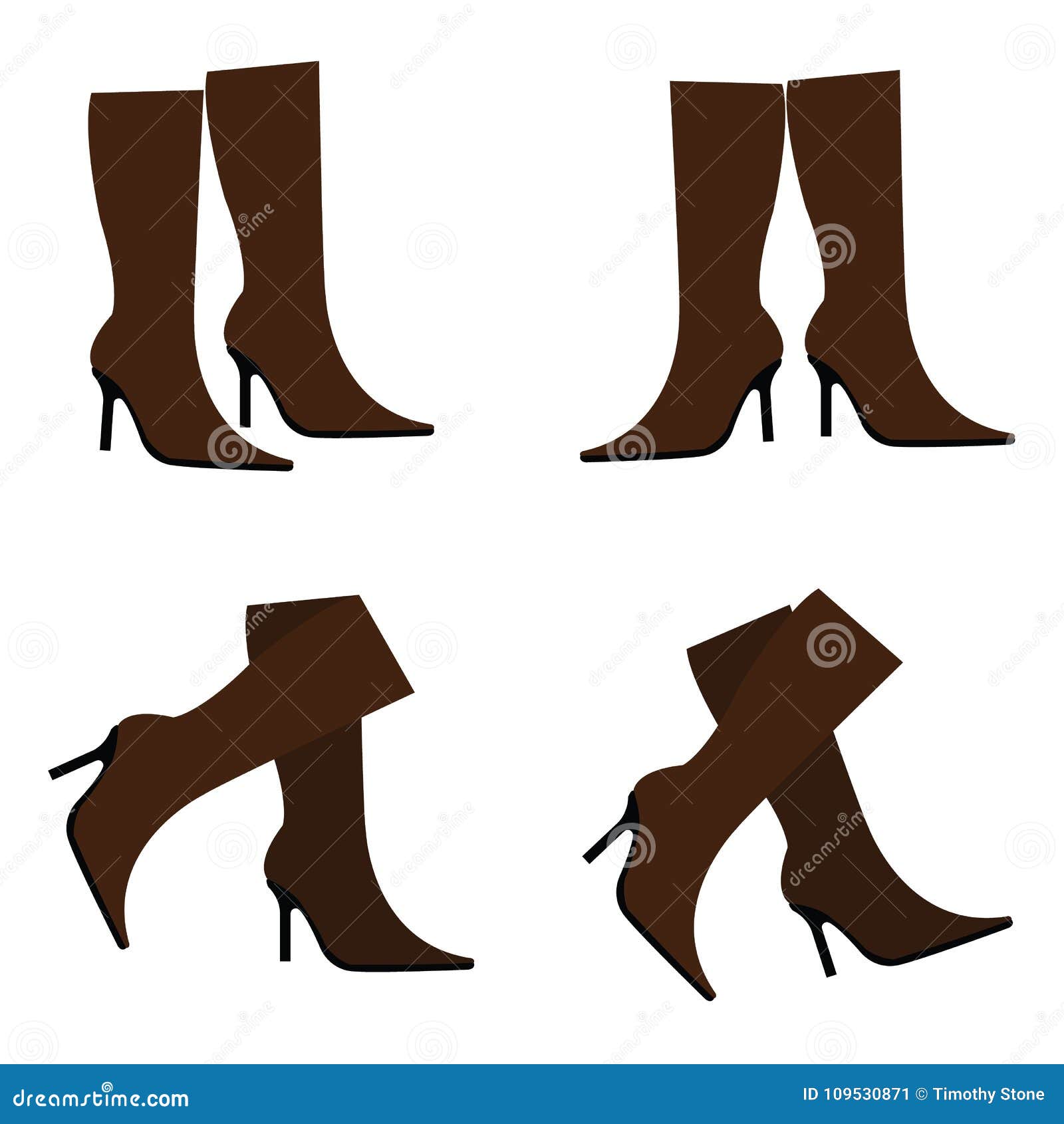 Vector brown boots stock vector. Illustration of card - 109530871