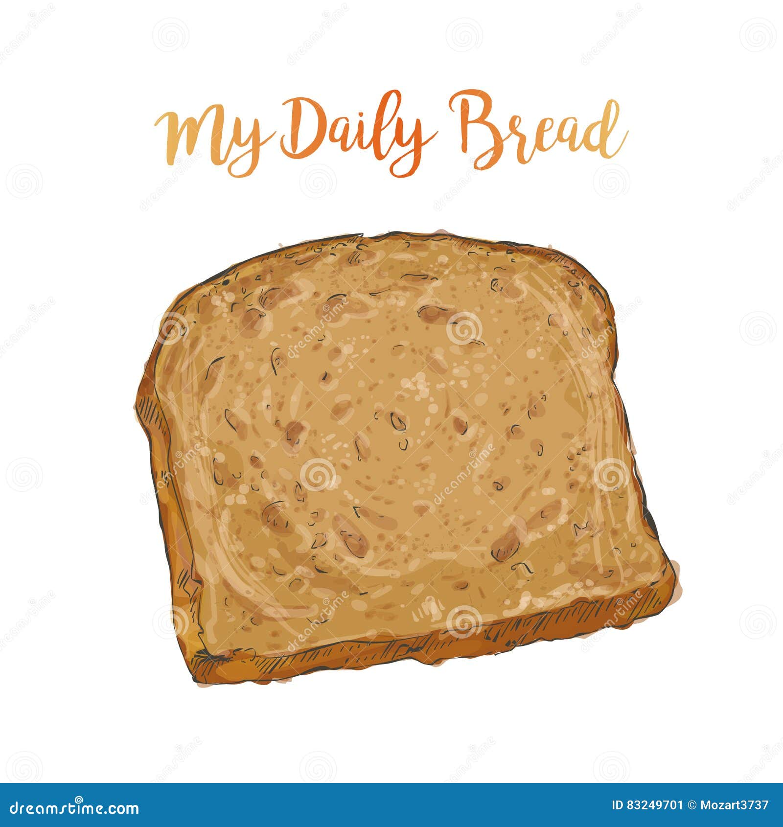 Brown Bread Outline Shape Vector Illustration | CartoonDealer.com ...