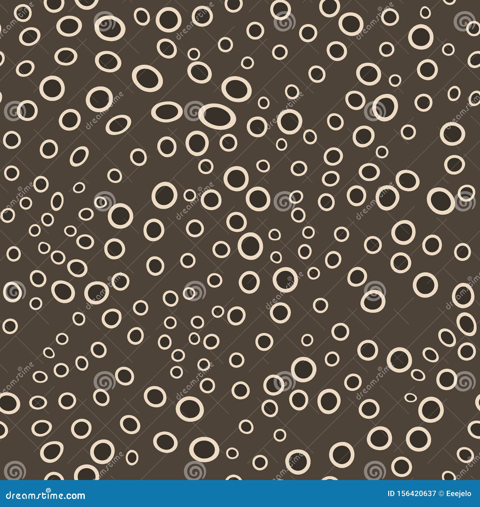Brown Circles Inscribed in Each Other. Randomly Scattered Dots Seamless ...