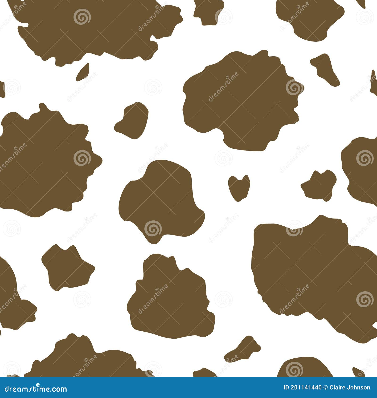Vector Brown Cow Print Seamless Pattern Background Stock Illustration ...