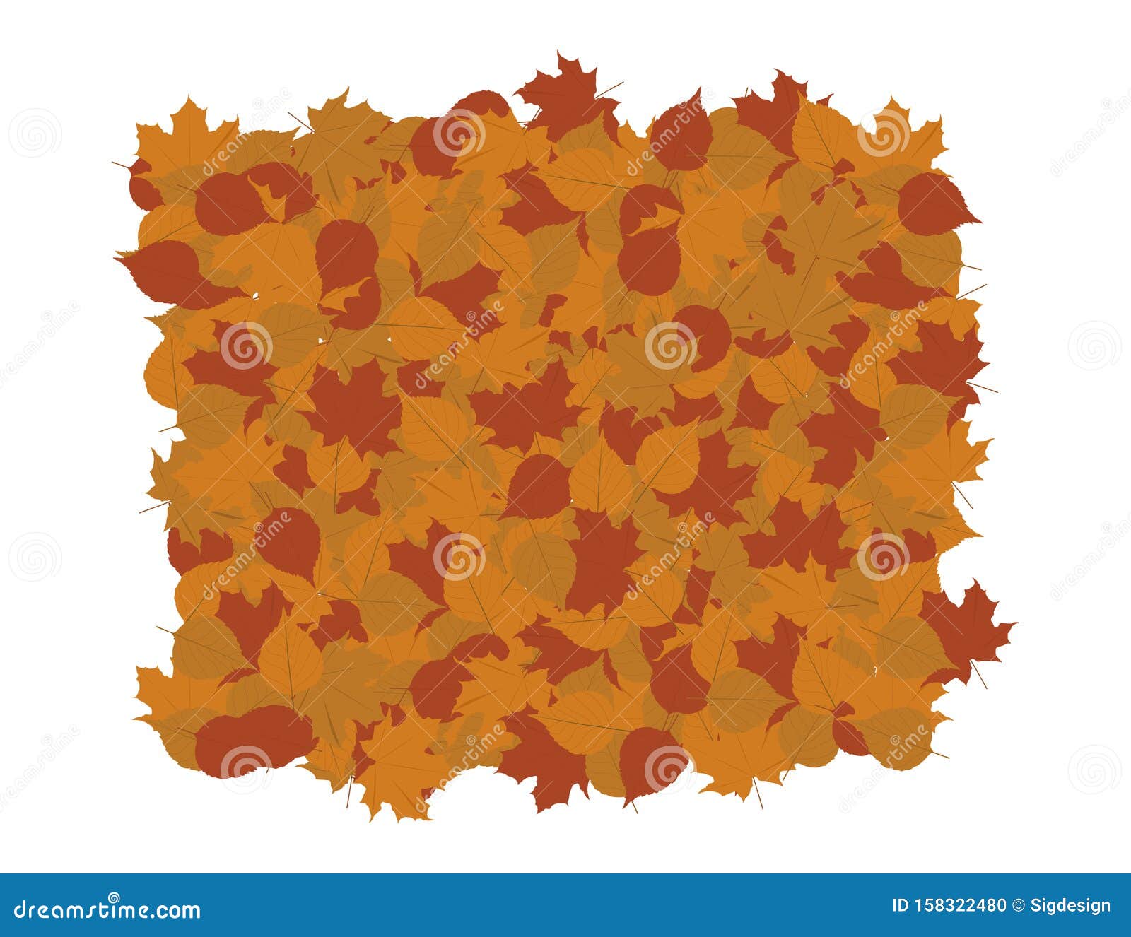 Vector Brown Fall Leaves on White Background Stock Vector ...