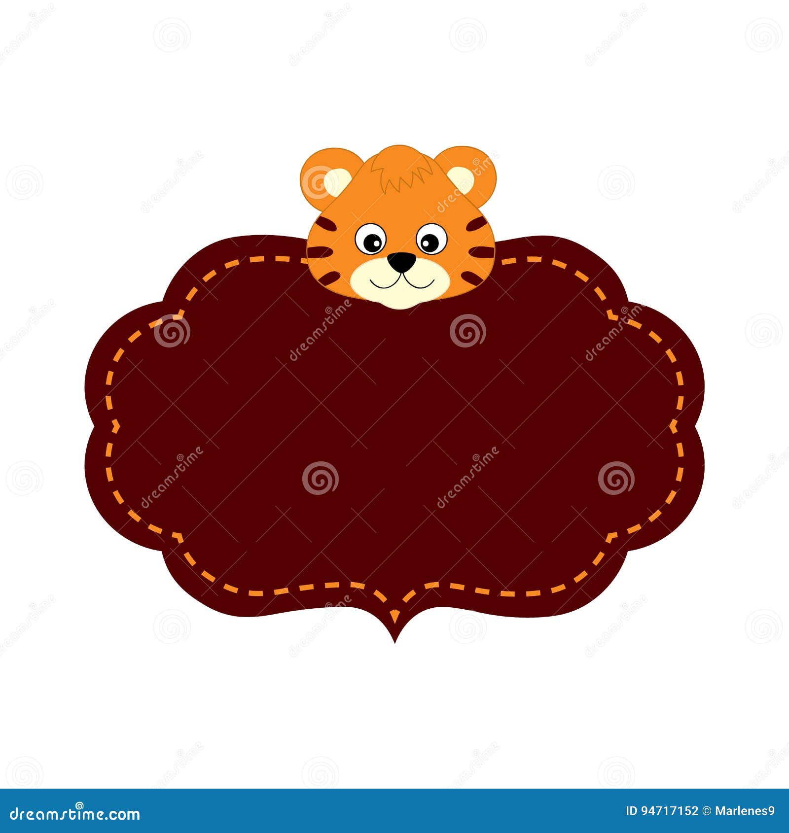 Vector Brown Frame with Tiger Image. Vector Frame. Stock Vector ...