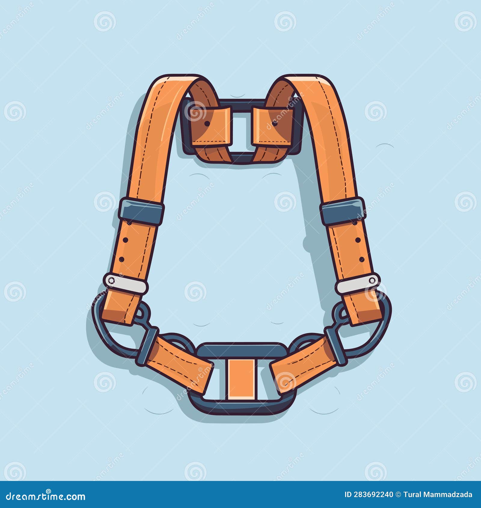 Vector of a Brown Harness with Two Straps on it Stock Vector ...