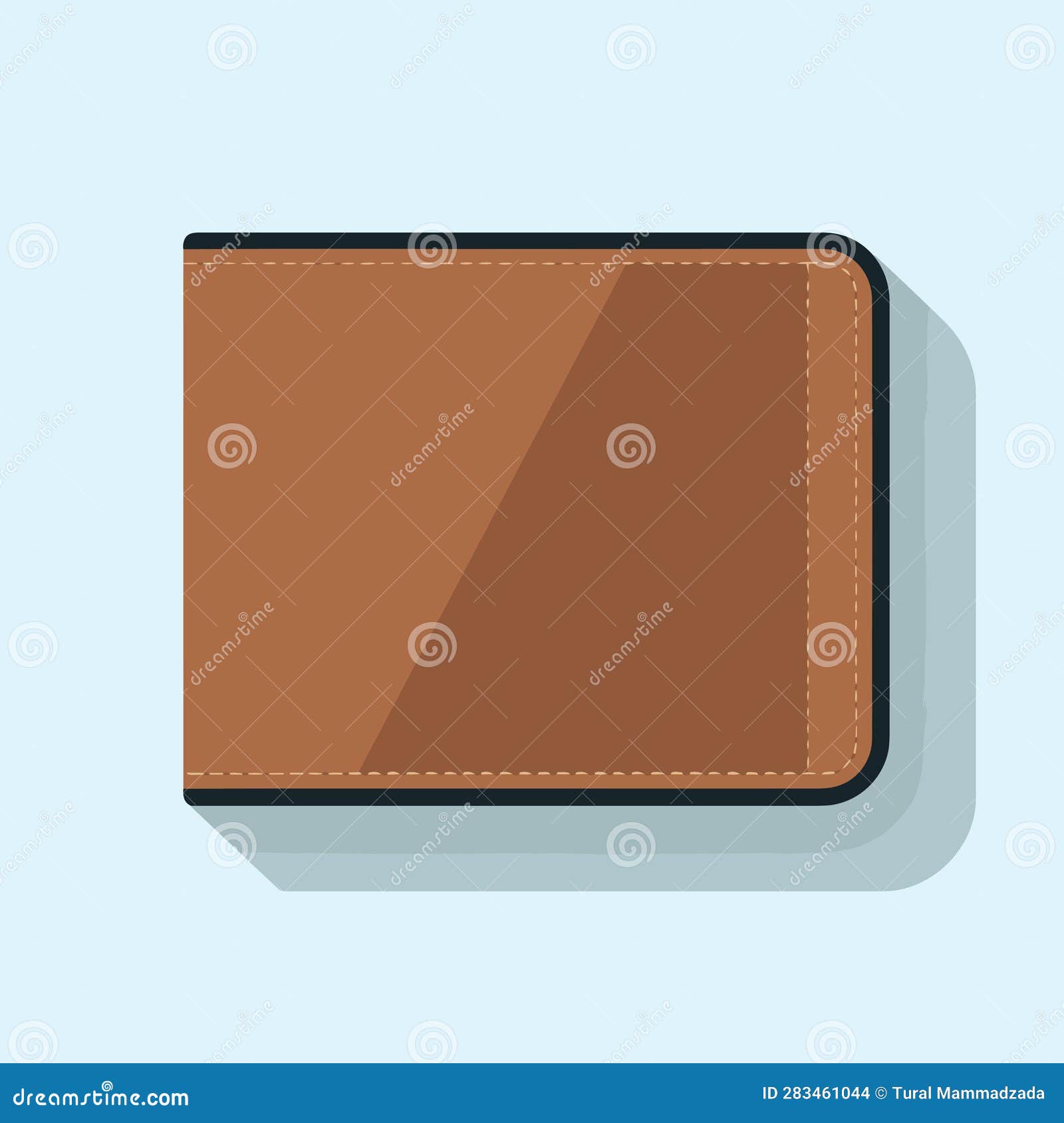 Vector of a Brown Leather Wallet Icon on a Blue Background Stock Vector ...