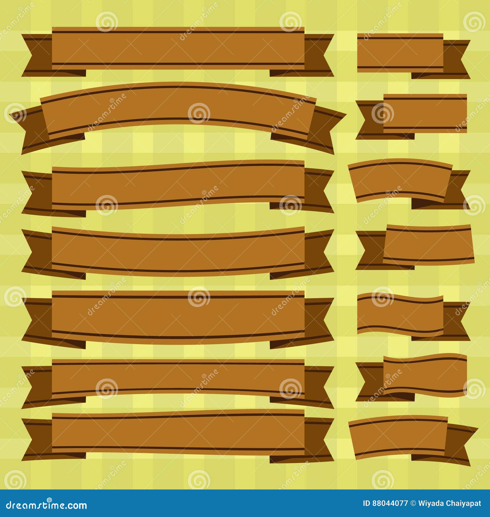 Vector Brown Ribbons stock vector. Illustration of scroll - 88044077