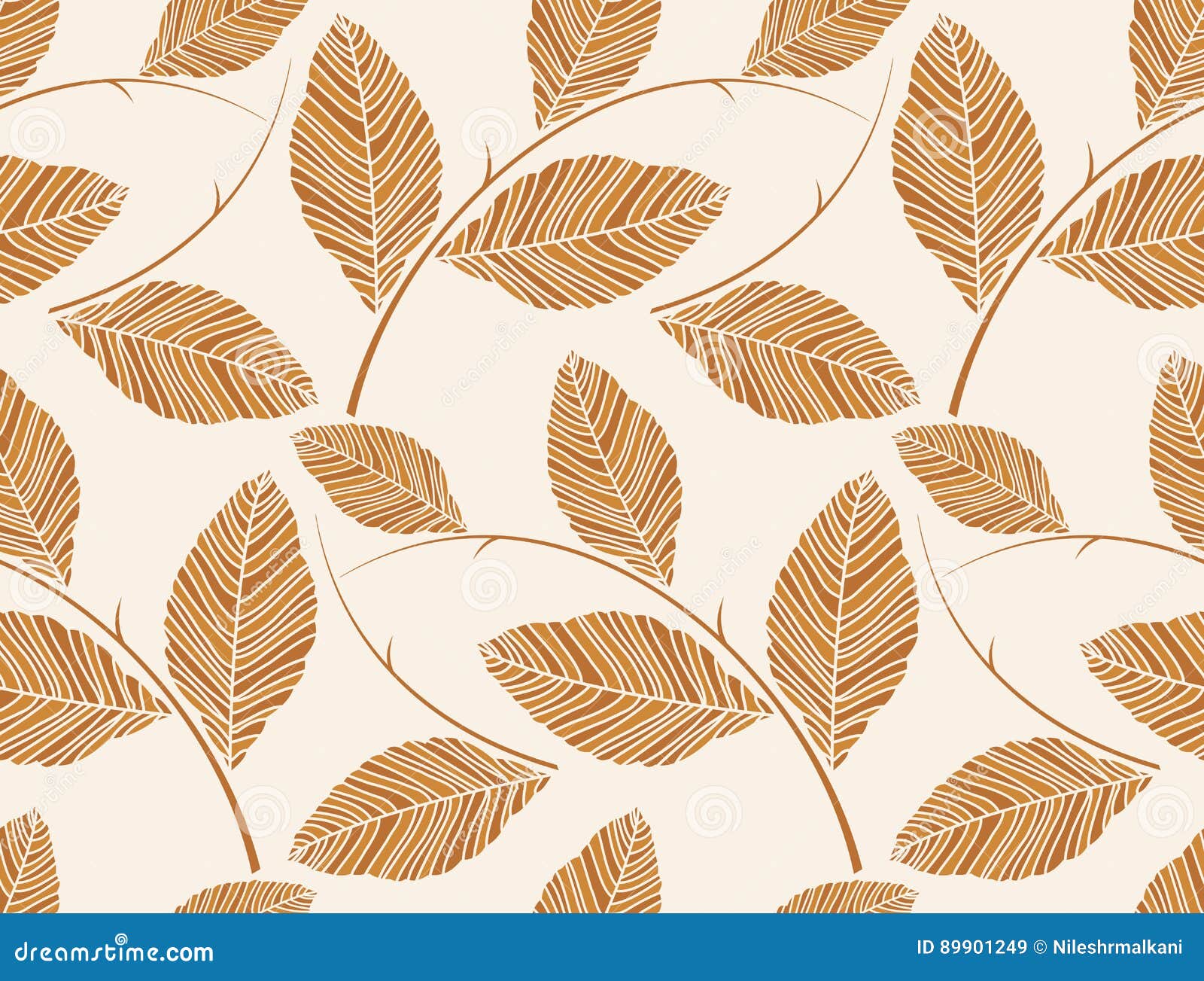 Vector - Brown Seamless Leafs Wallpaper Stock Vector - Illustration of ...