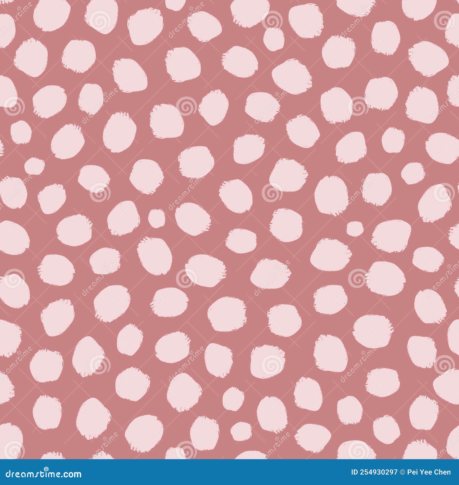 Vector Brownish Pink Hand Drawn Spotty Dotty Seamless Pattern Design ...