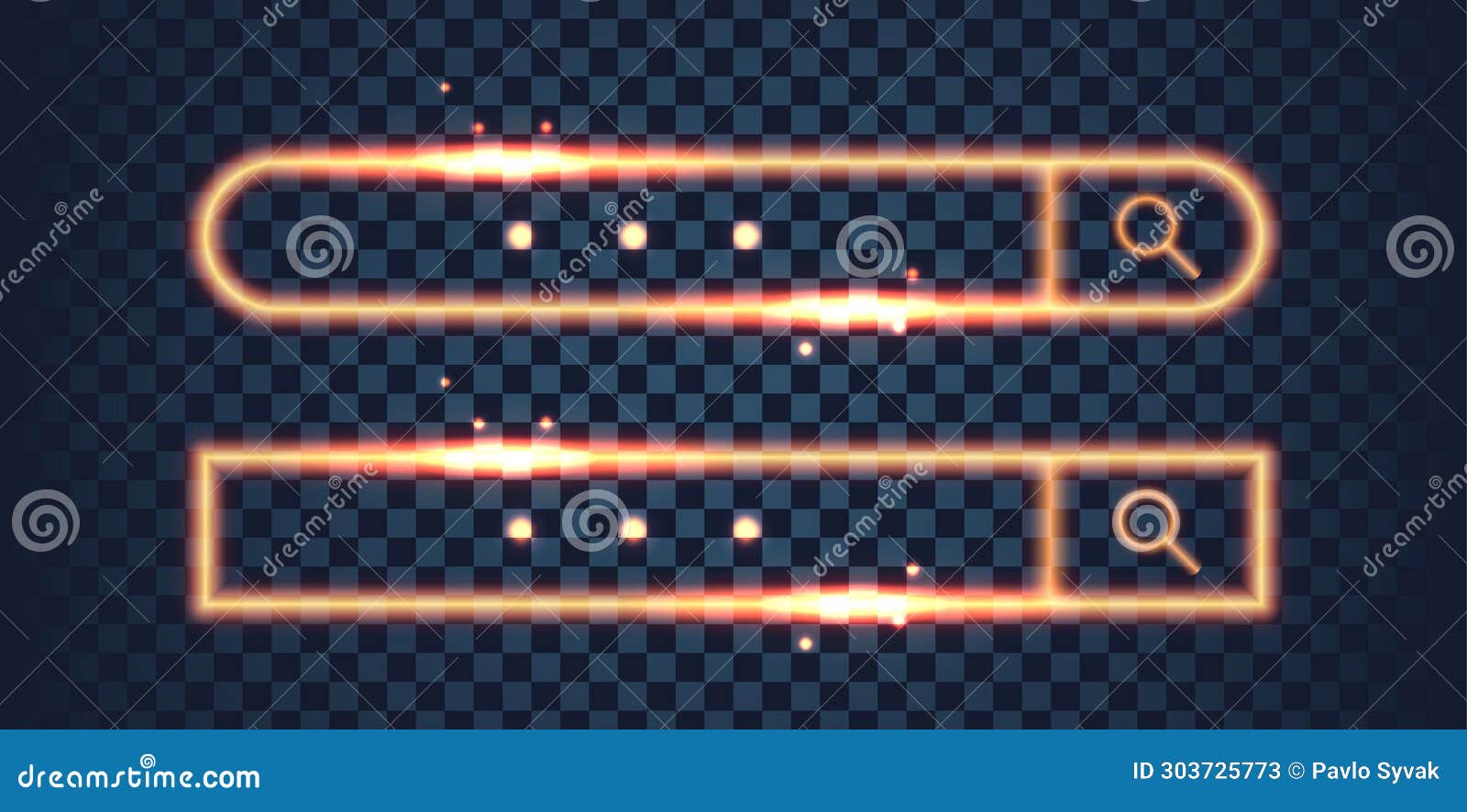 Vector Browser Bars Radiate a Mesmerizing Magical Glow, Adorned with ...