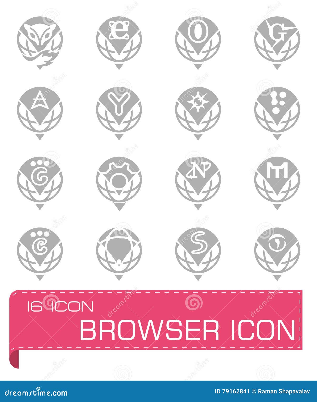 Vector Browser icon set stock vector. Illustration of media - 79162841