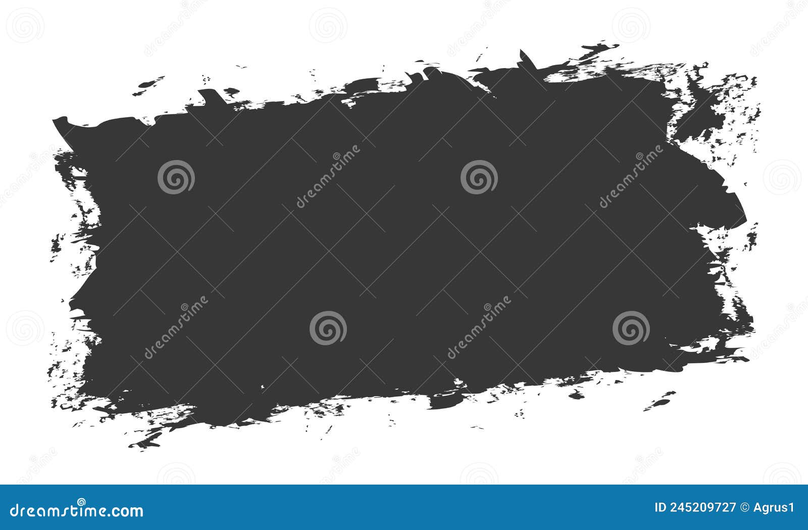 Vector Brush Painted Banner Frame on White Background Stock Vector ...