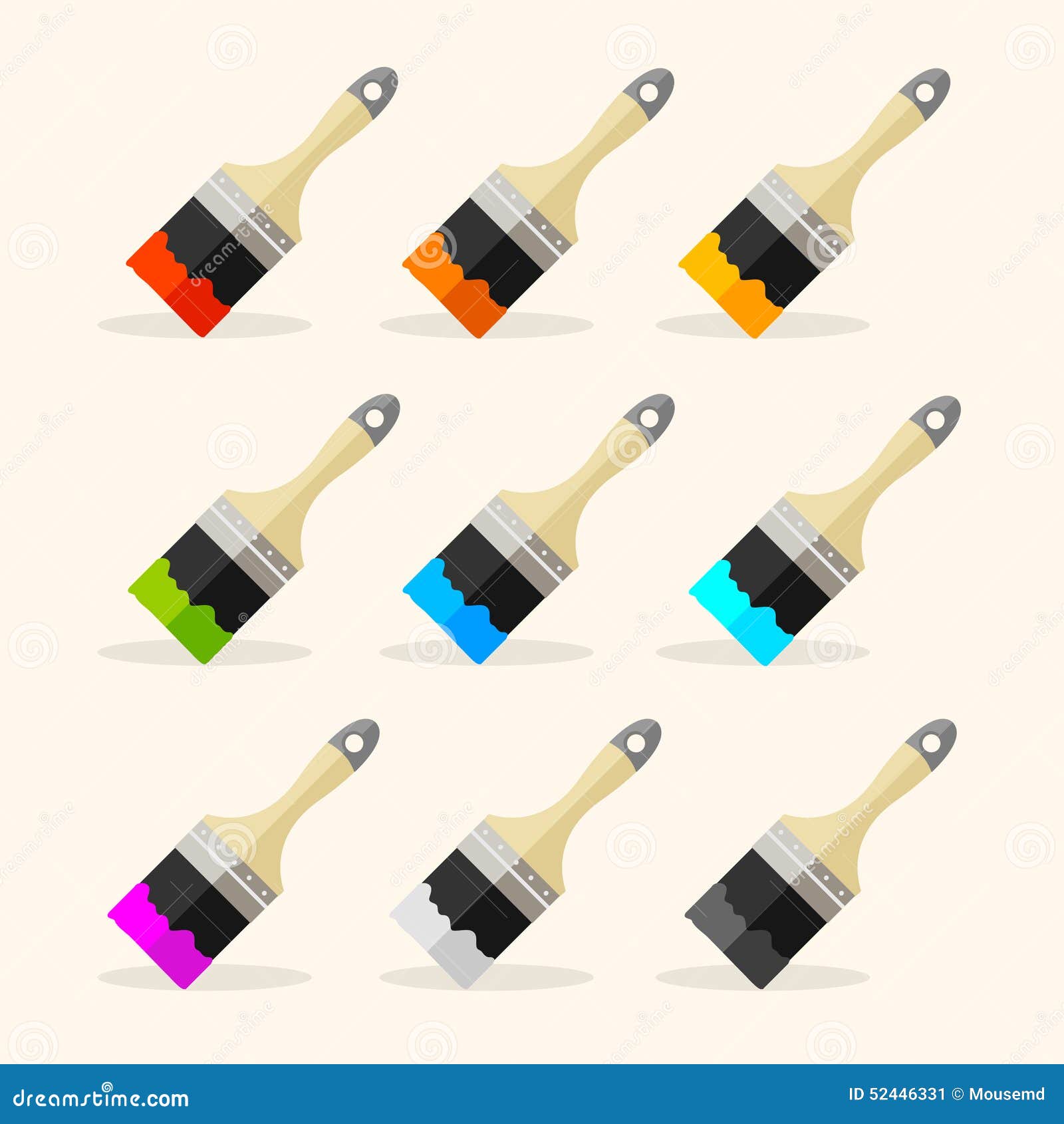 Brush With Rainbow Paint Cartoon Vector | CartoonDealer.com #22854367