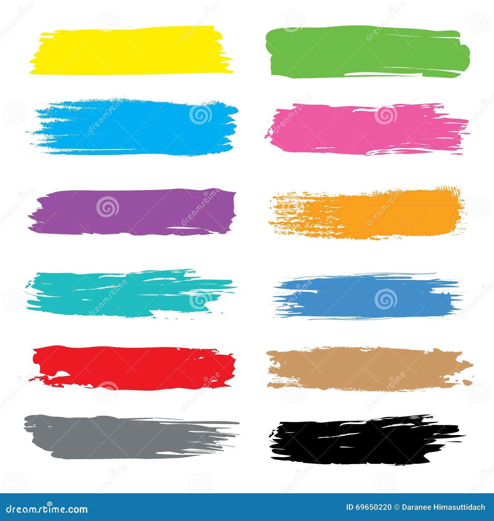 Vector Brush Stroke Colorful Vector Hand Drawn with Ink Stock Vector ...