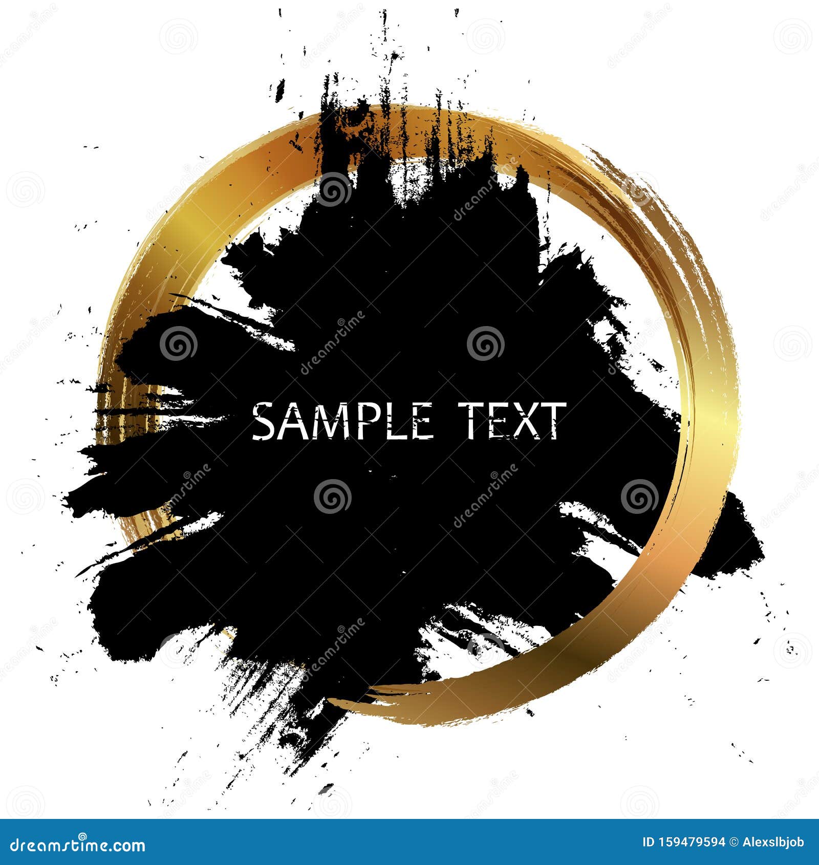 Vector Brush Strokes Circles of Paint. Ink Hand Drawn Paint Brush ...