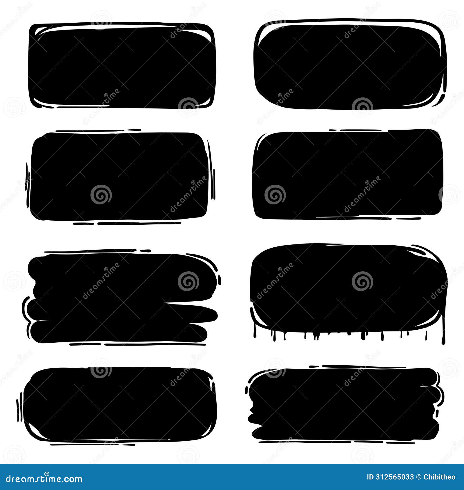 Grunge Brush Stroke Design for Banner or Chat Bubble Stock Vector ...