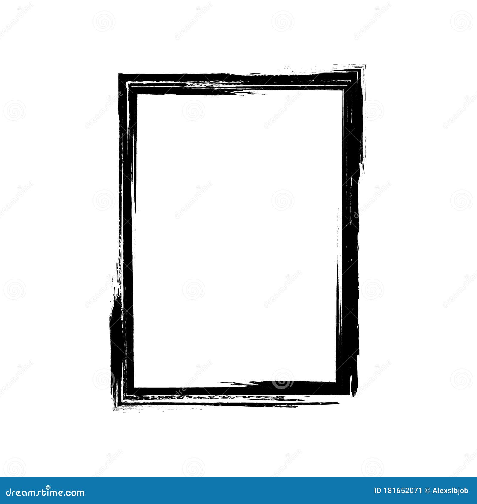 Vector Brush Strokes Square of Paint on White Background. Ink Hand ...