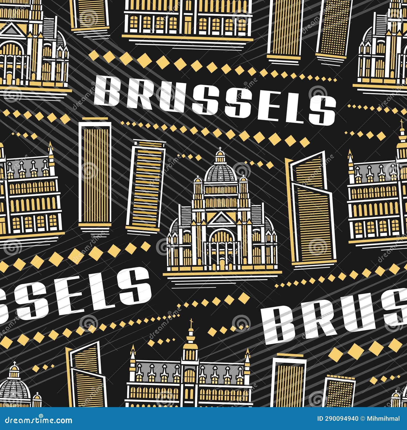 Vector Brussels Seamless Pattern Stock Vector - Illustration of ...