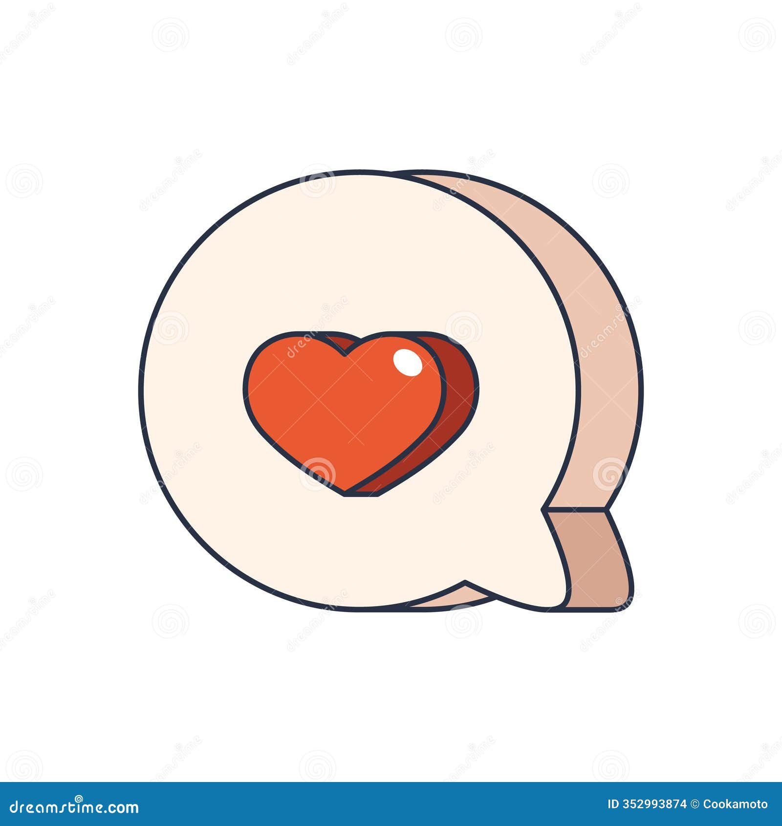 Vector Bubble with Heart. Love Chat Message. Talk. Stock Illustration ...