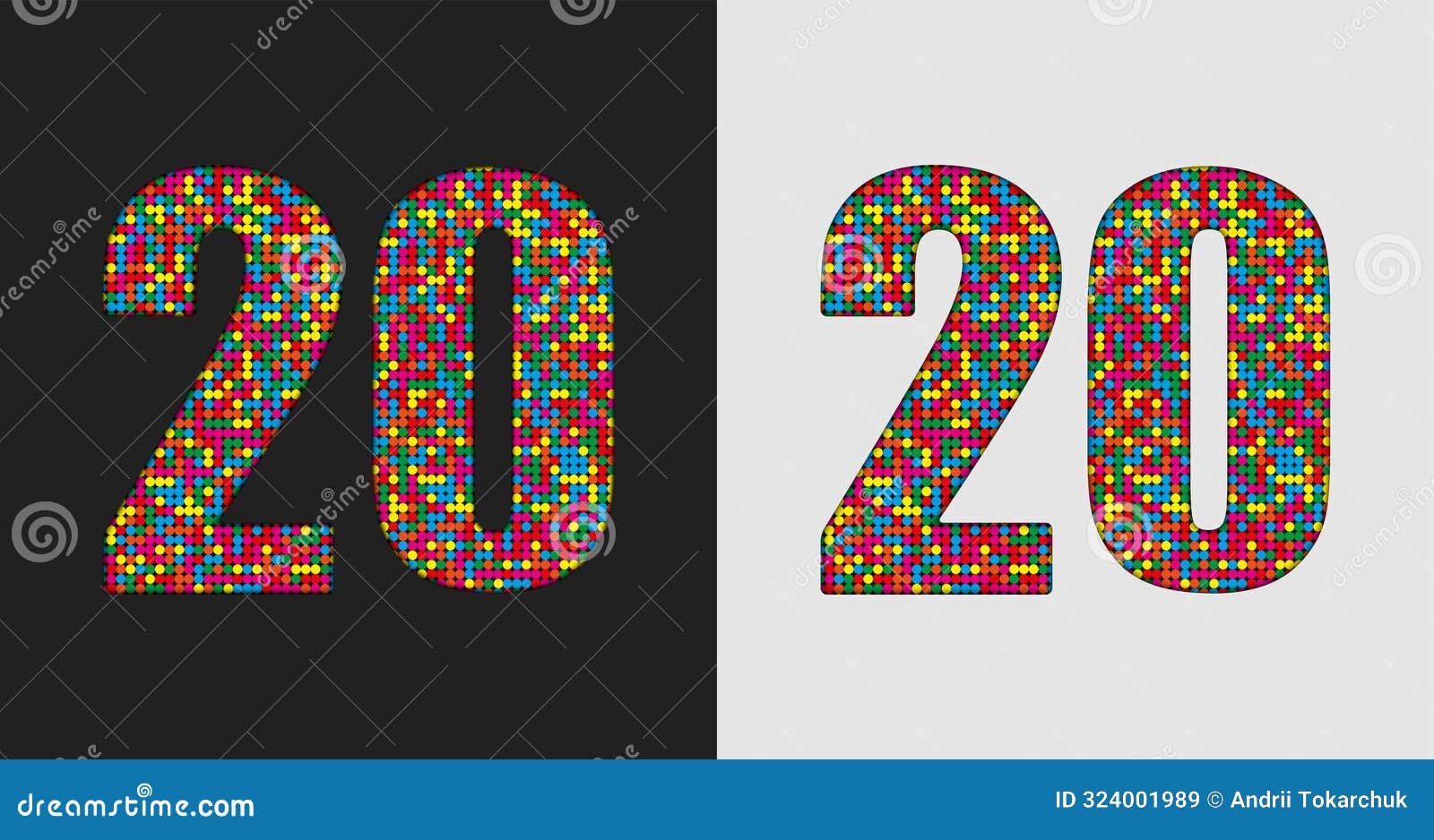 Bubble Number - 20. Glitter Figure of Colored Dots Stock Illustration ...
