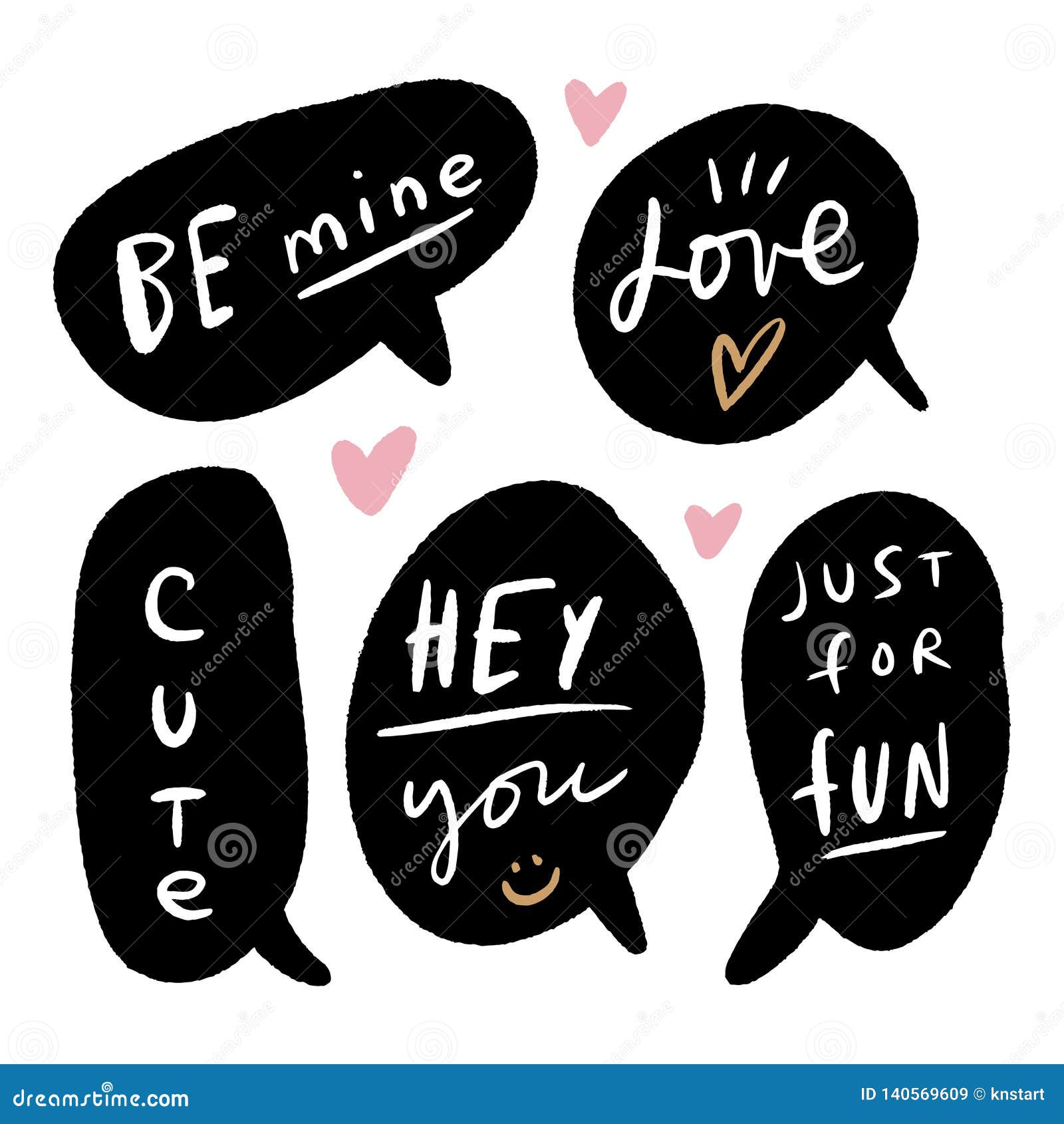 Vector Bubbles with Cute Text, Message Symbols, Direct Speech and ...