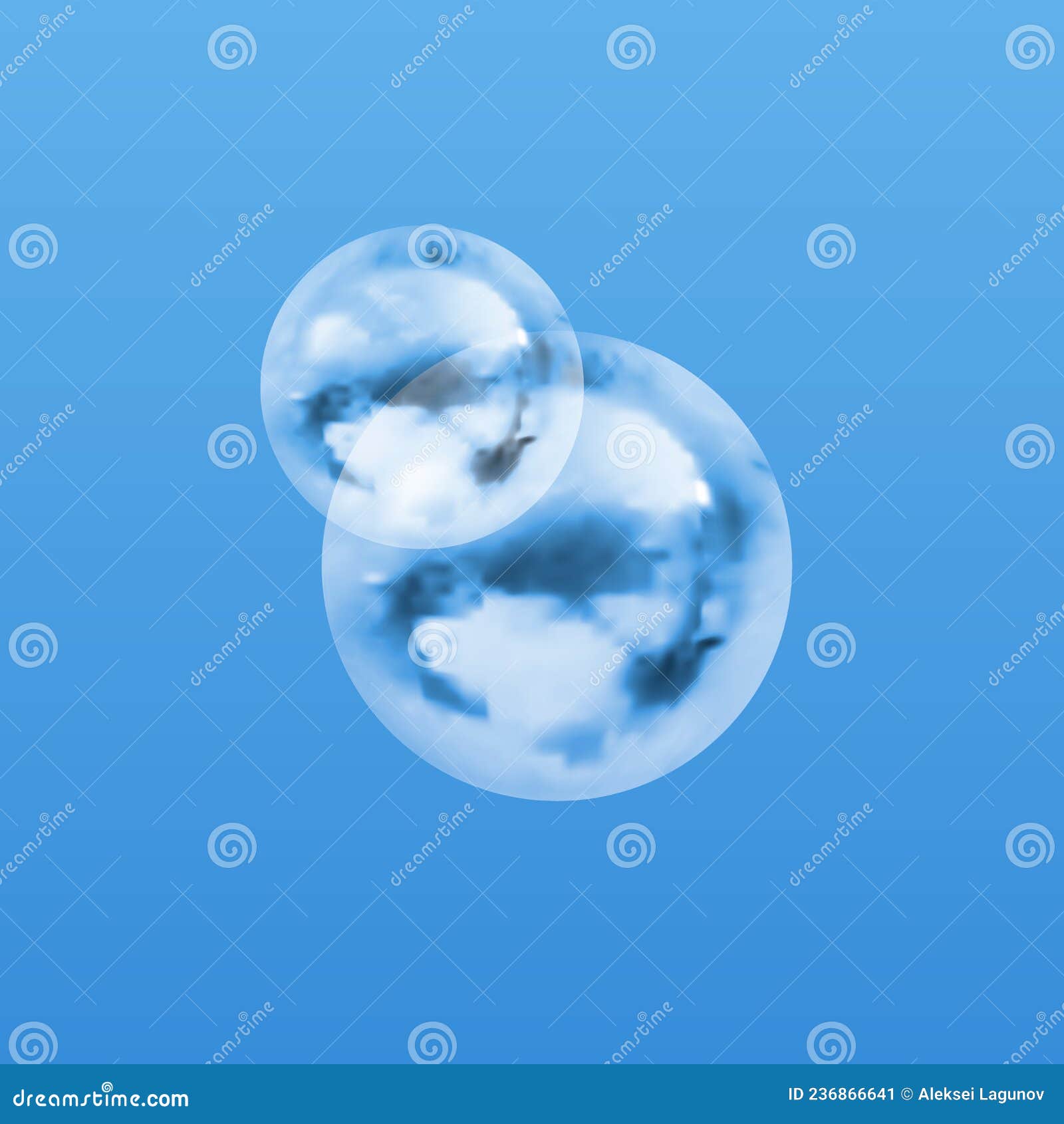 Vector Bubbles on Light Blue Background, 3D. Stock Vector ...