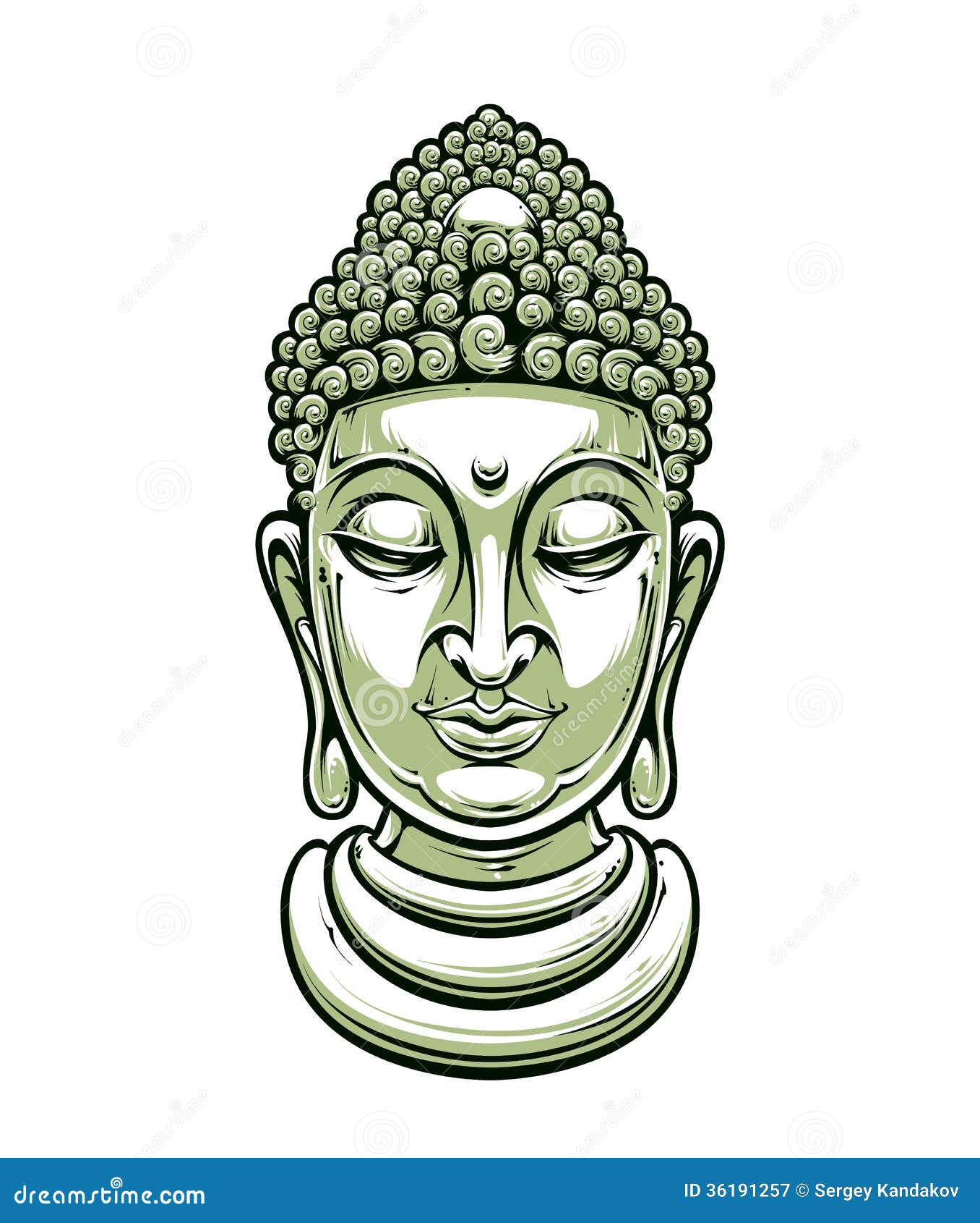 Vector buddha head stock vector. Illustration of buddha - 36191257