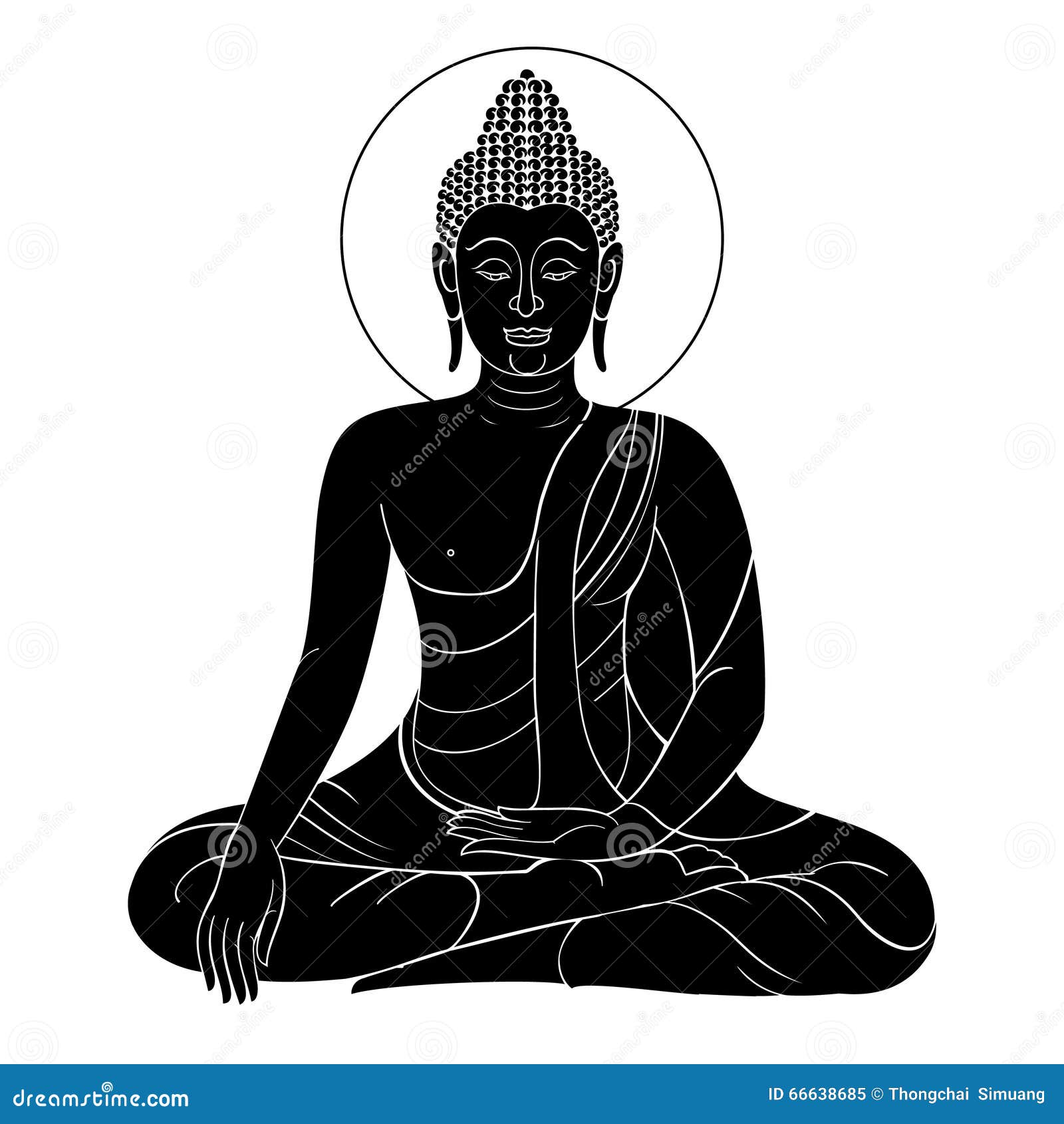 Vector Buddha Vintage Engraving with Retro Ornament Stock Vector ...
