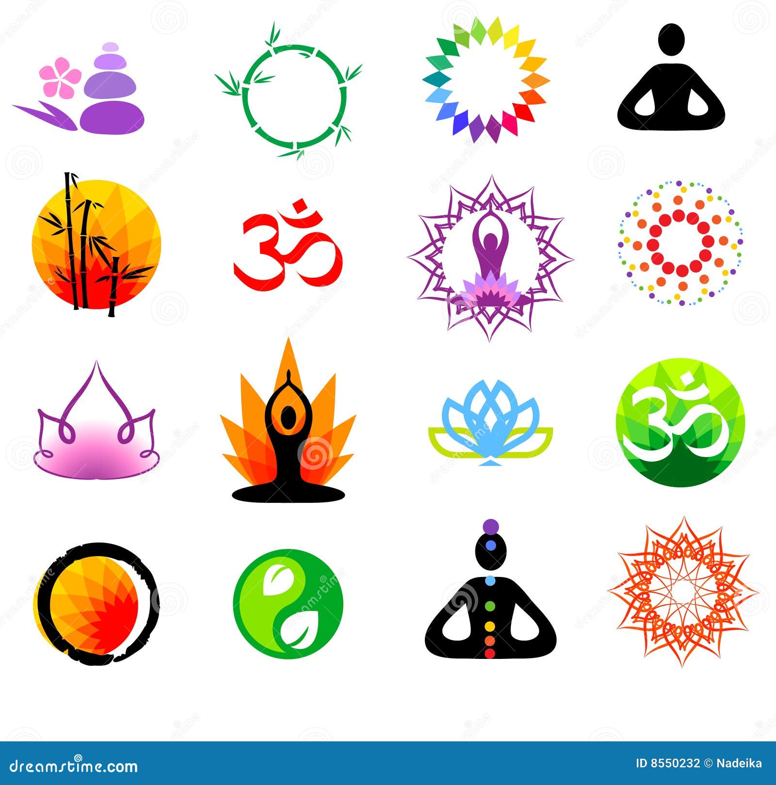 Buddhism Icons Set. Vector Illustration. Royalty-Free Stock Photography ...