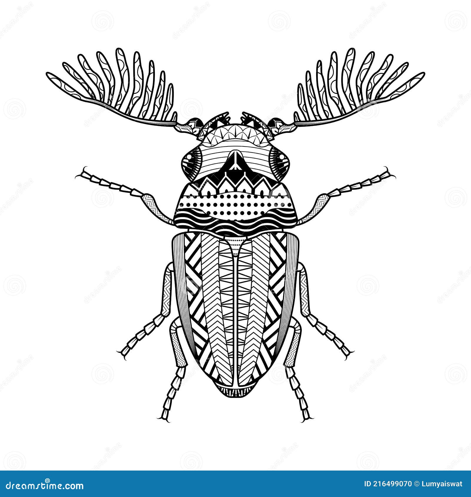 Vector bug of hand drawn stock vector. Illustration of graphic - 216499070