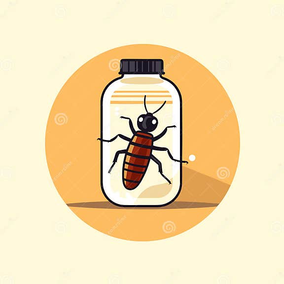 Vector of a Bug in a Jar on a Yellow Background Stock Vector ...