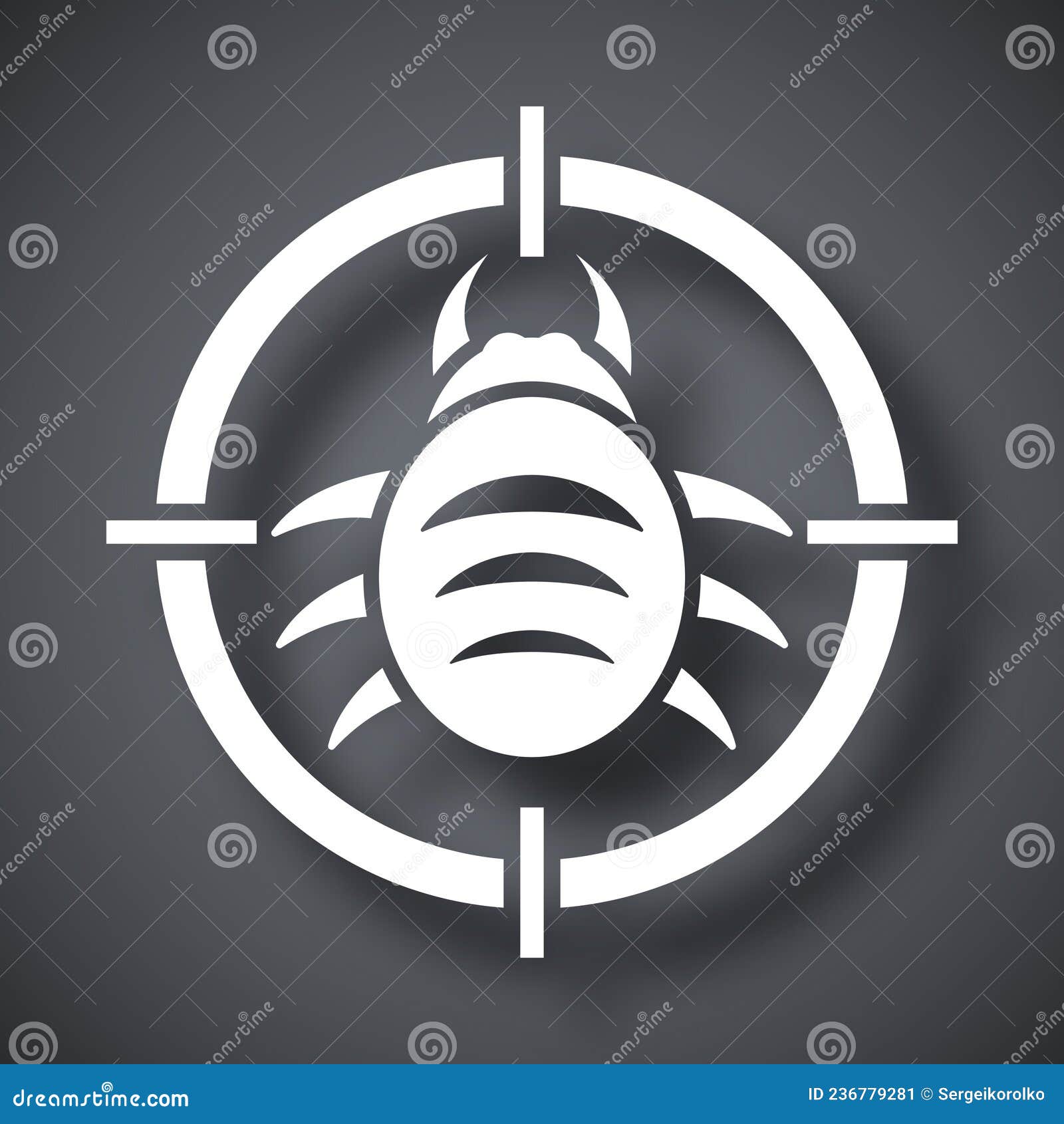 Vector bug target icon stock vector. Illustration of insect - 236779281